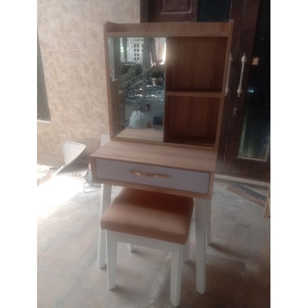 Jual set meja rias minimalis, kursi + meja, bahan multipleks hpl bisa ...