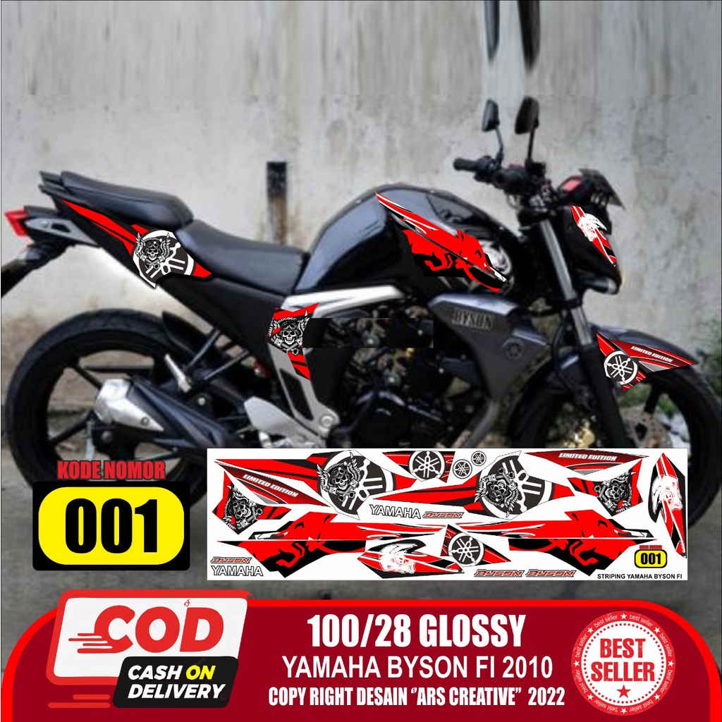 Jual Sticker Striping Decal Yamaha Byson FI 2010 Variasi Glossy/Doff ...