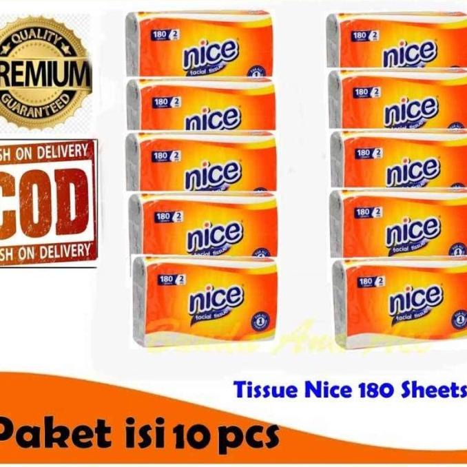 Jual TISSUE NICE 180 SHEET 2 PLY PAKET 10 PACK | Shopee Indonesia