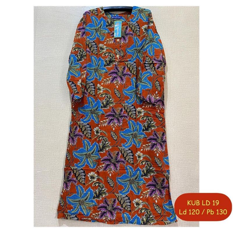 Jual Batik Kencana Ungu / Longdress 19 Label Biru LD 120cm PB 130cm ...