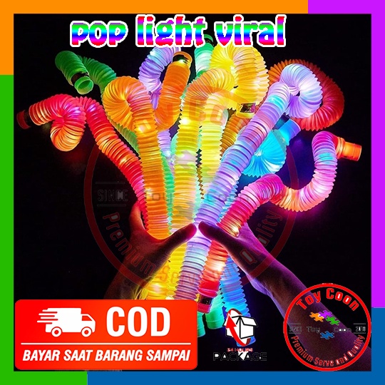 Jual Mainan Anak Light Up Pop Pipes LED / Fidget Pop Tubes Sensory Toys ...