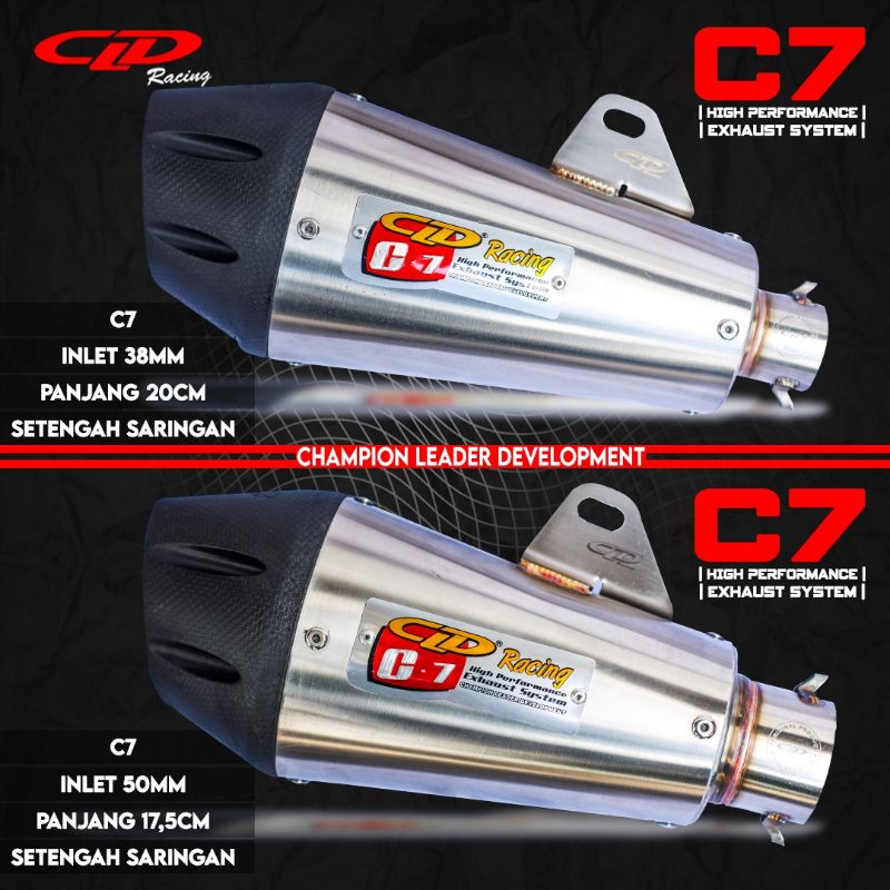 Jual Silencer Only CLD Racing Type C7 inlet 50mm & 38mm | Shopee Indonesia