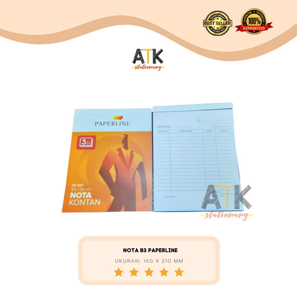 Jual Buku Nota Kontan B3 Besar 3 Rangkap Paperline atk | Shopee Indonesia