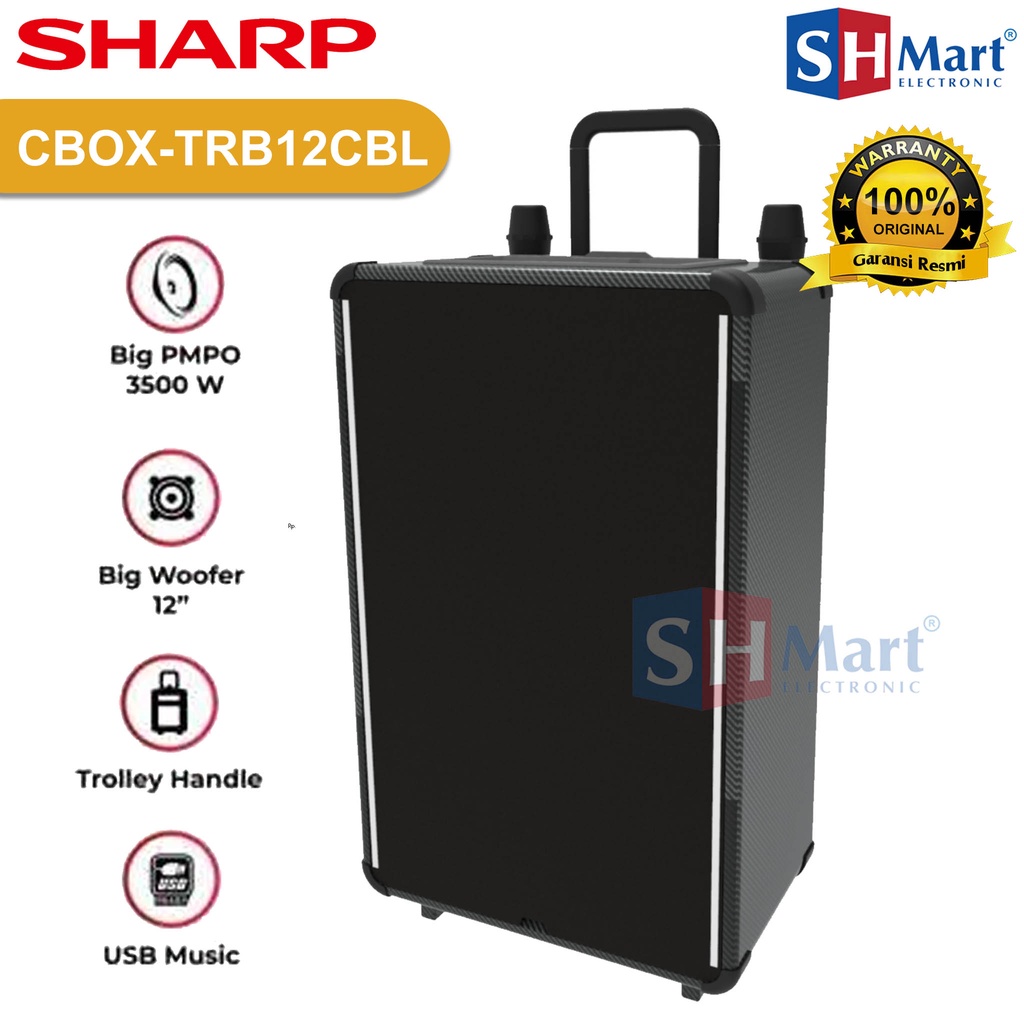 Jual SPEAKER AKTIF SHARP CBOX-TRB12CBL SPEAKER TROLLEY GARANSI RESMI ...