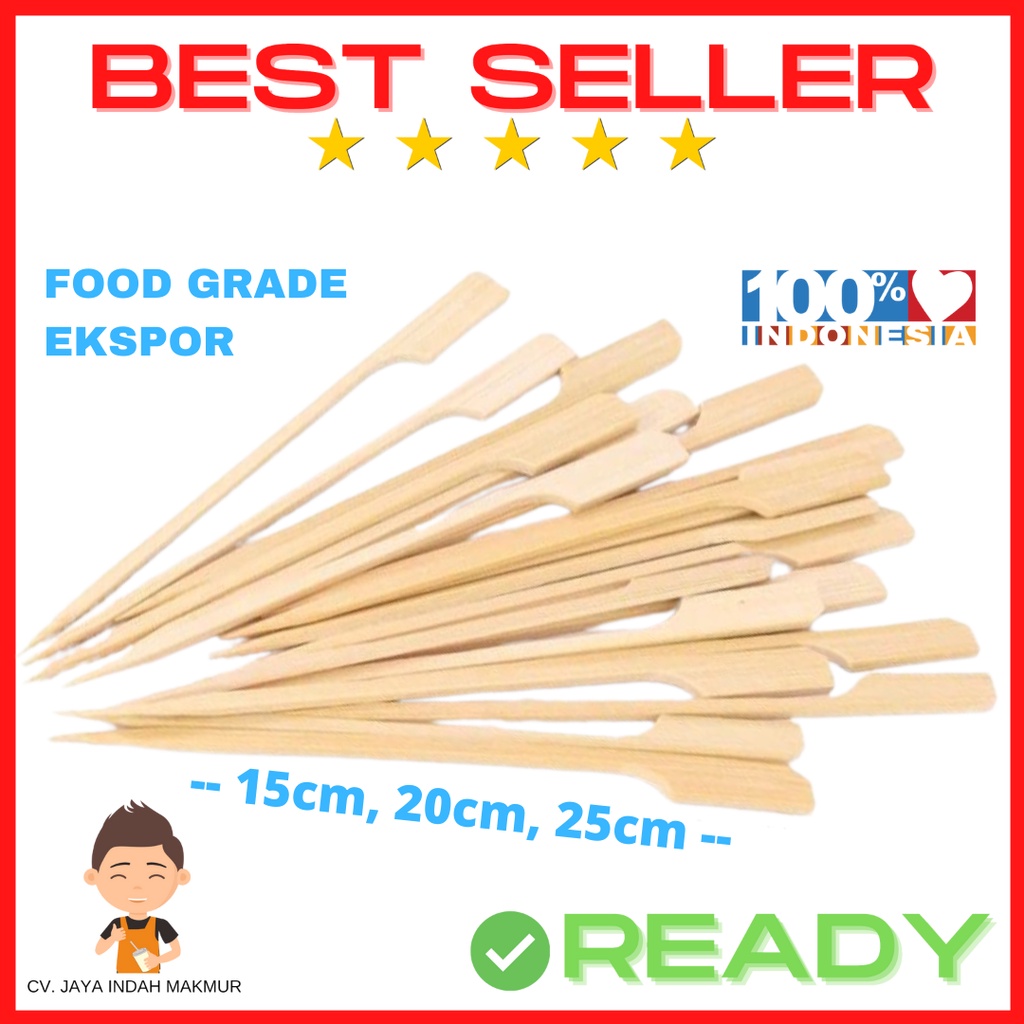 Jual Tusuk Sate Yakitori / Tusuk Dayung Panjang 15cm, 20cm, dan 25cm ...