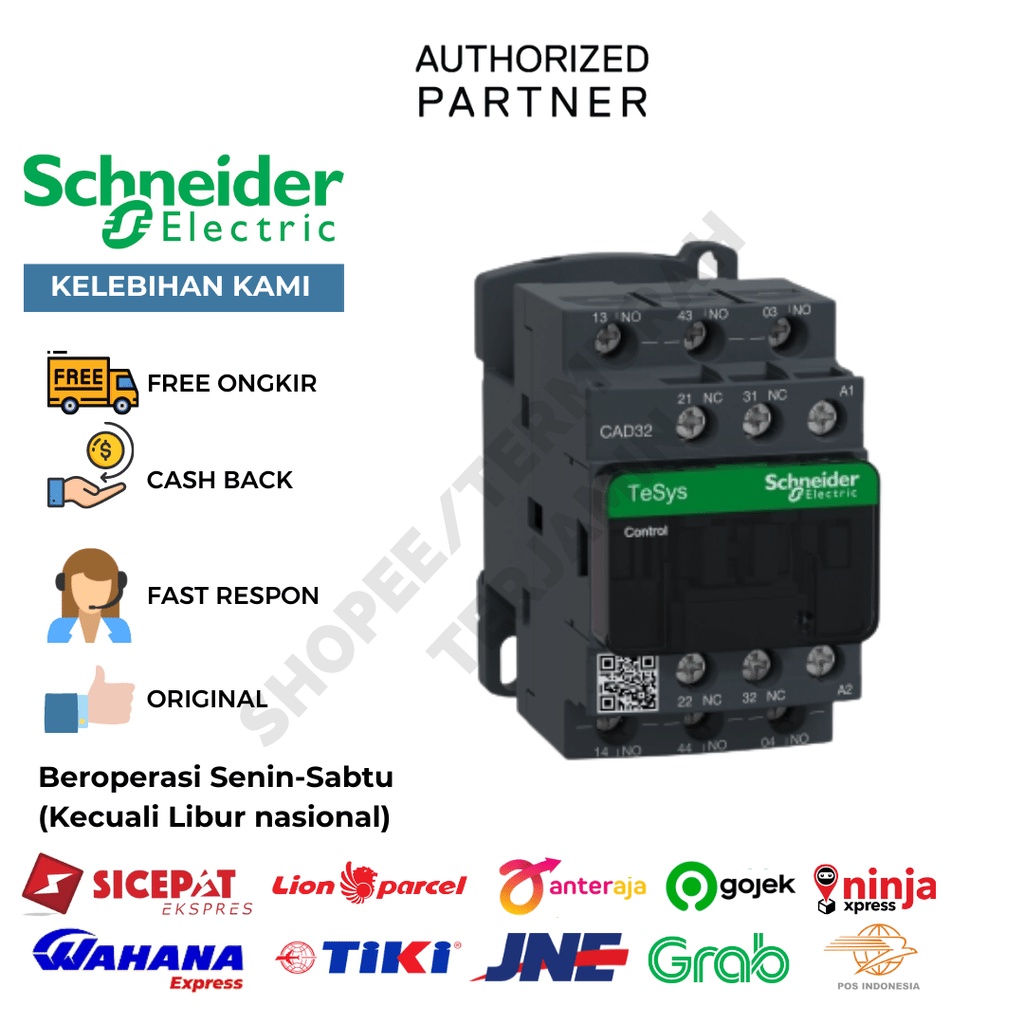 Jual SCHNEIDER CAD32M7 TESYS D CONTROL RELAY - 3 NO + 2 NC - 220 V AC ...