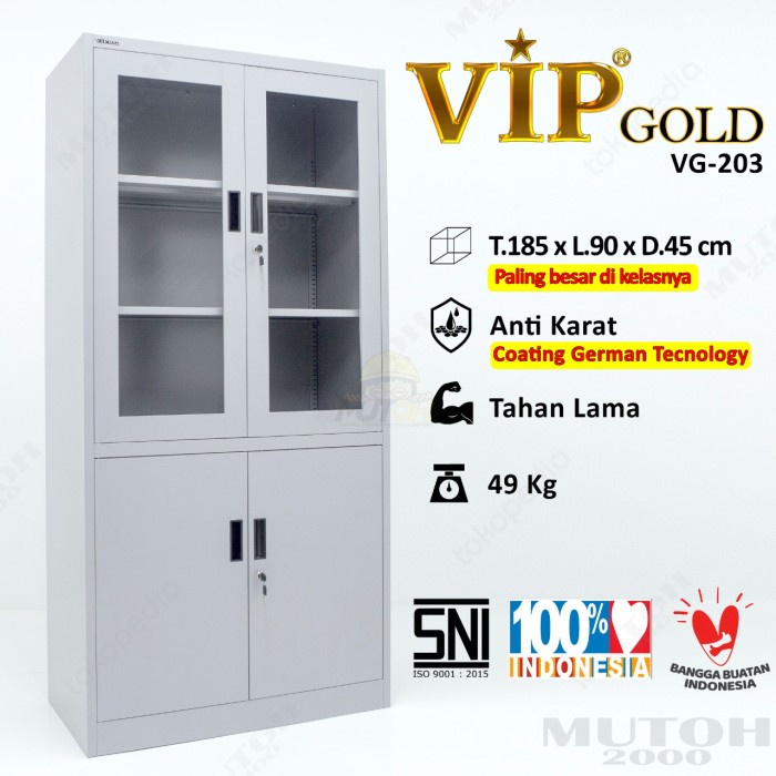 Jual Filling Cabinet Vip Gold Vg-203 Lemari Arsip Besi Pintu Kombinasi ...