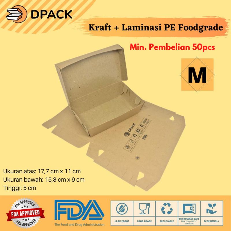 Jual MIN.50Pcs|Lunch Box Lembaran Ukuran M | Selip| Lipat Sendiri ...
