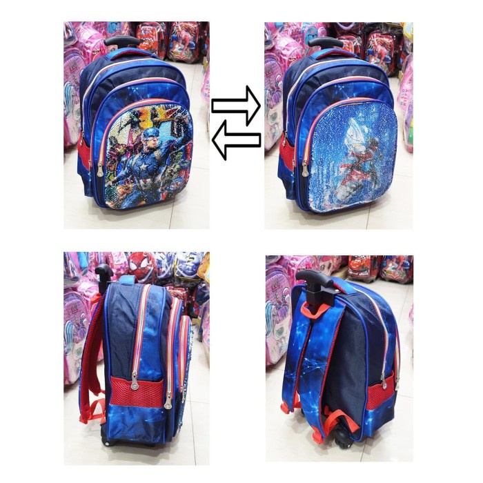 Jual Smart Tas Dorong Trolley Sekolah SD Sequin USAP Captain V Ultraman ...