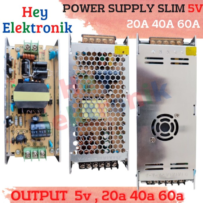 Jual Power Supply Power Supply Running Text Slim Adaptor Travo 5V 20A ...