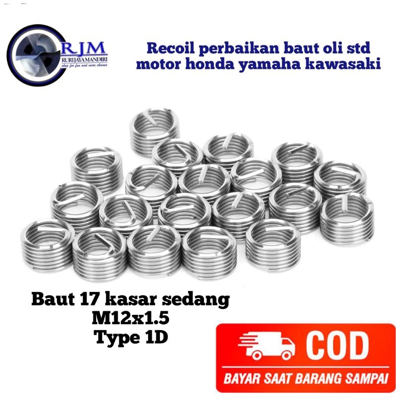 Jual recoil baut pembuangan oli motor cocok untuk baut oli std baut 17 ...