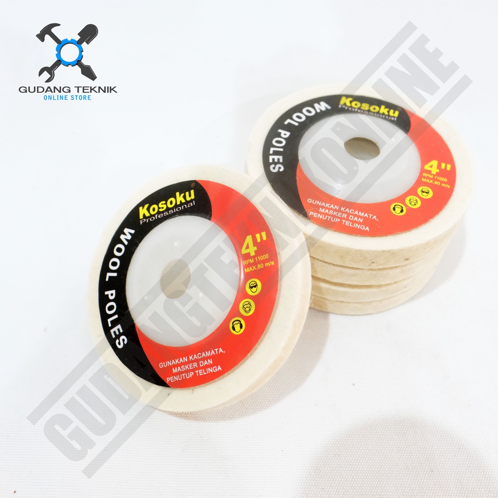 Jual (WOOL WHEEL KOSOKU) Mata Gerinda Poles KOSOKU 4" Wool WHeel KOSOKU ...