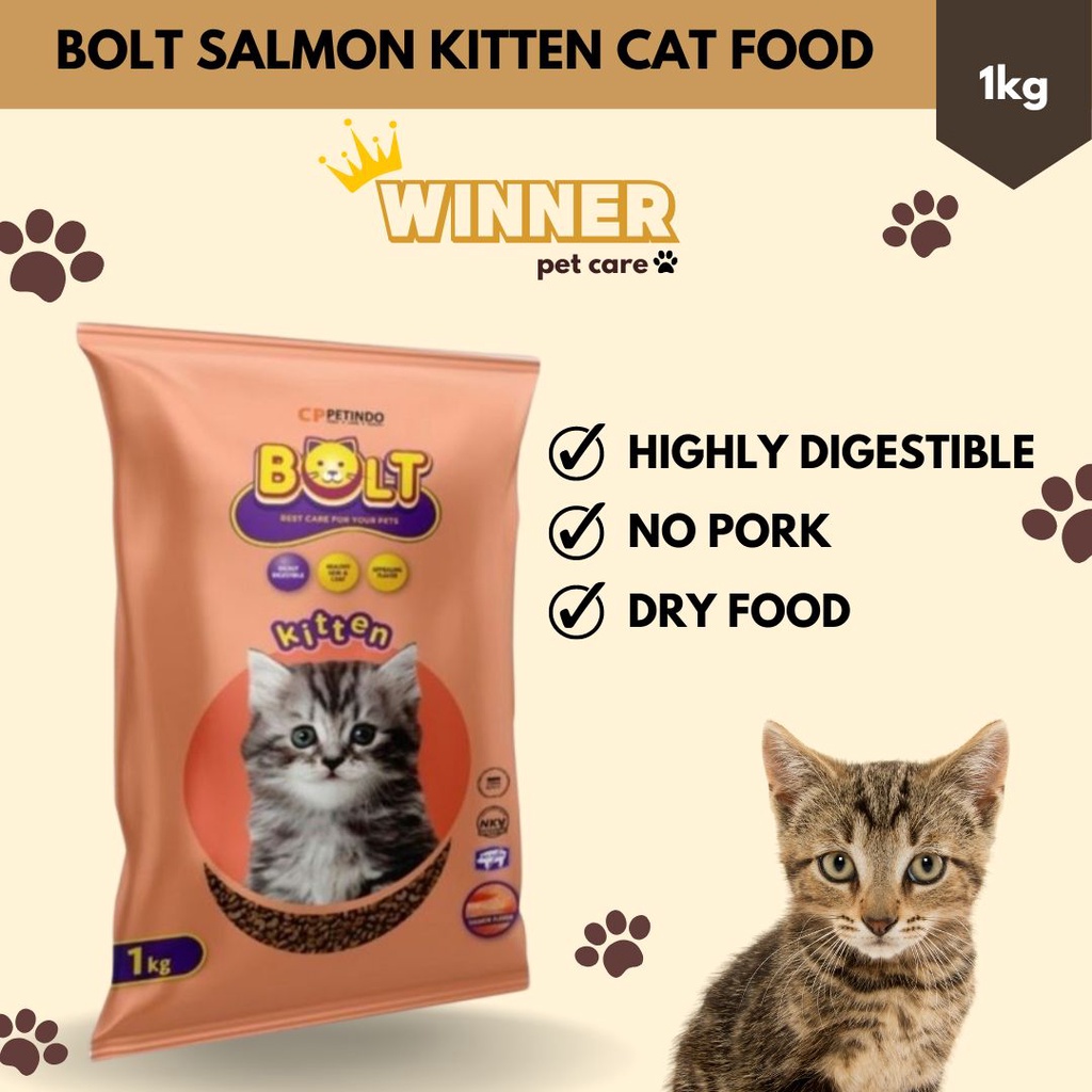 Jual Bolt Salmon Kitten Cat Food Repack 1kg | Shopee Indonesia