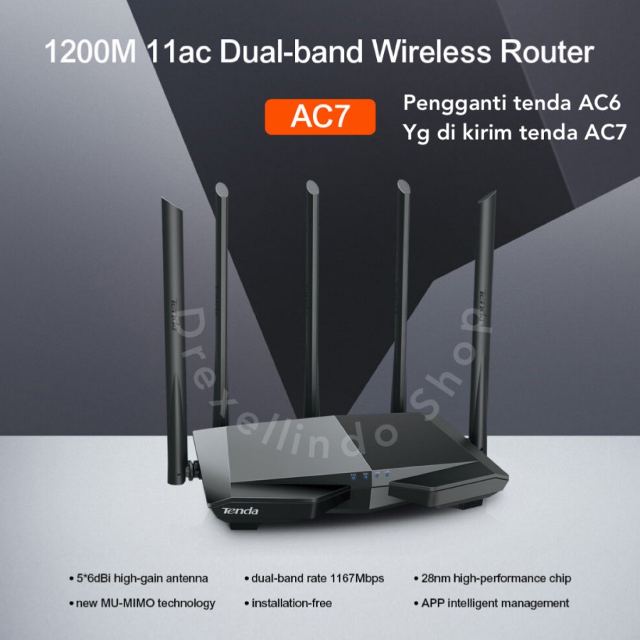 Jual Original Tenda AC6 2.4G/5.0 GHz Smart Dual Band AC1200 Wireless Router | Shopee Indonesia