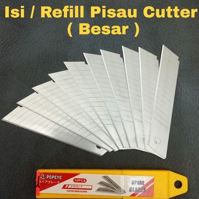 Jual ISI CUTTER 18MM BESAR/REFILL ISI ULANG PISAU CUTTER KATER/PEMOTONG ...