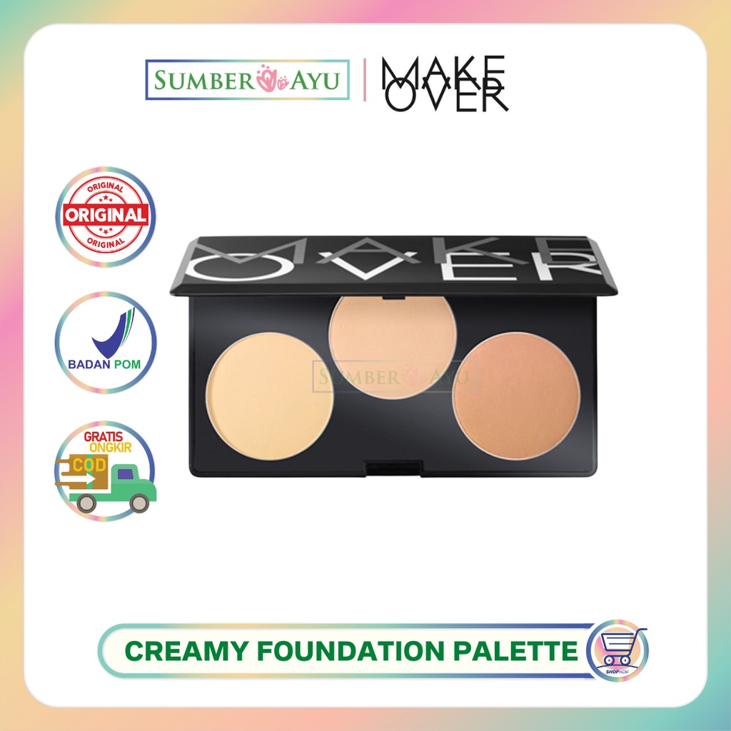 Jual MAKE OVER PERFECT COVER CREAMY FOUNDATION PALETTE | Shopee Indonesia