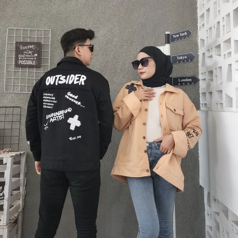 Jual OUTSIDER Jacket Unisex Cewek Cowok Oversize Size M.L.XL | Jaket ...