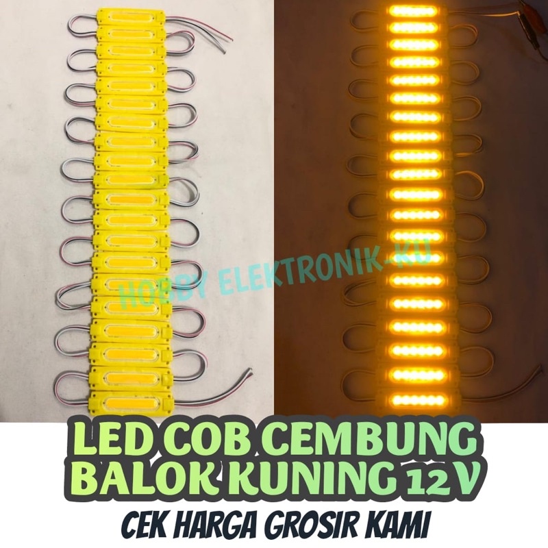 Jual LAMPU LED STRIP MODULE COB 6MATA 12V KUNING | Shopee Indonesia