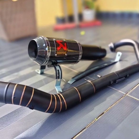 Jual KNALPOT RACING AKRAPOVIC GP SERIES FULL HITAM UNTUK VIXION R15 V2 ...