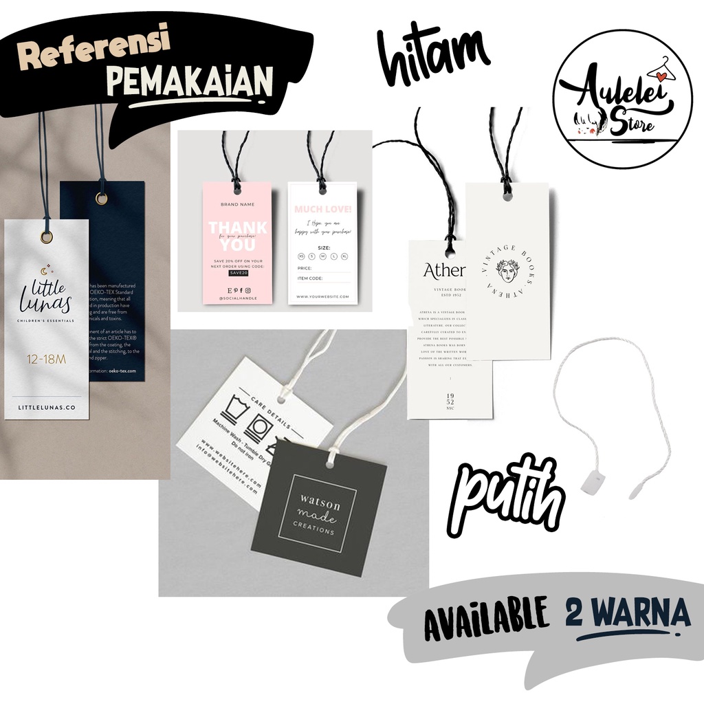 Jual Square Rope Tali Hang tag Benang Hangtag Baju Gift Hampers Kado ...