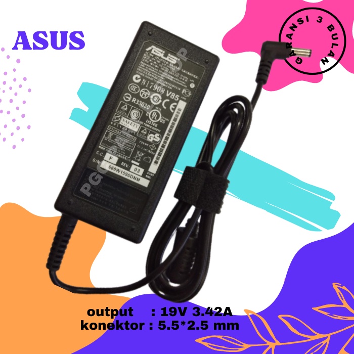 Jual ADAPTOR CHARGER ORIGINAL ASUS A43 A43E A43U A43F A43S K43S - 19V 3.42A | Shopee Indonesia