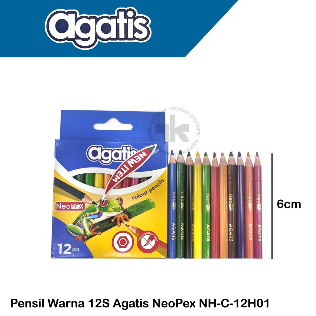 Jual Agatis NeoPex Pensil Warna 12 Pendek NH-C-12H01 | Shopee Indonesia