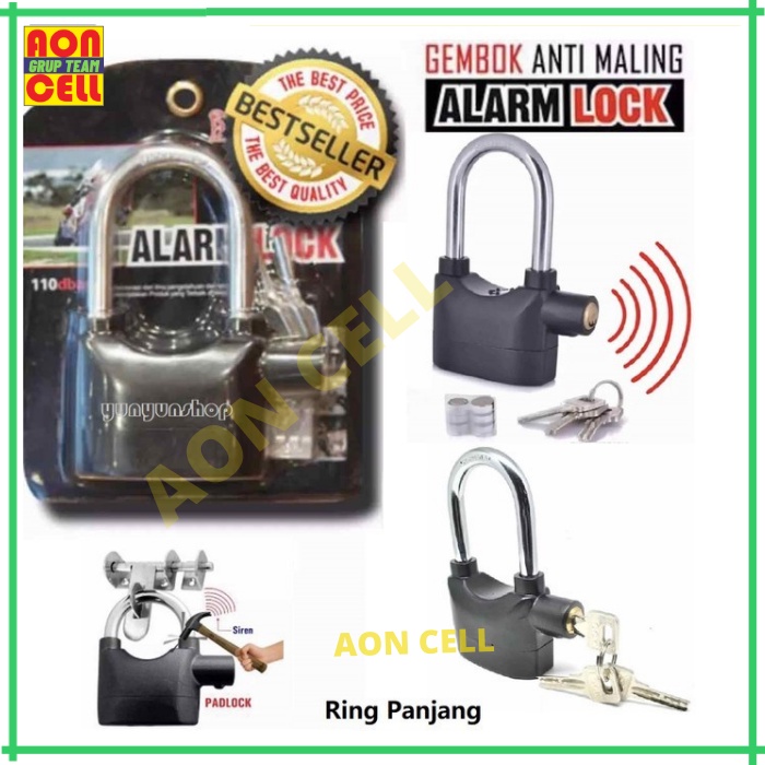 Jual GEMBOK ALARM ALARAM KINBAR RING PENDEK GEMBOK MOTOR RUMAH ANTI ...