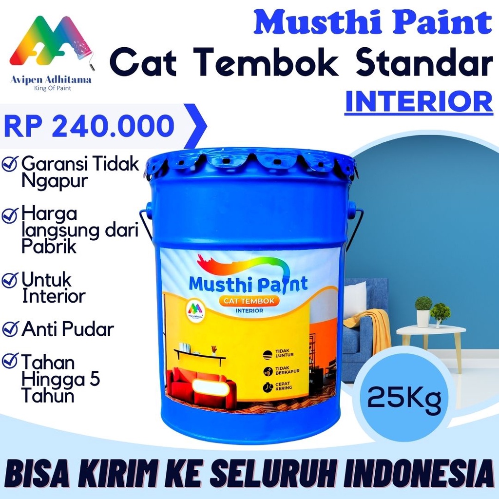 Jual Cat Tembok Standar Interior 25Kg FULL Cat Dinding Termurah ...