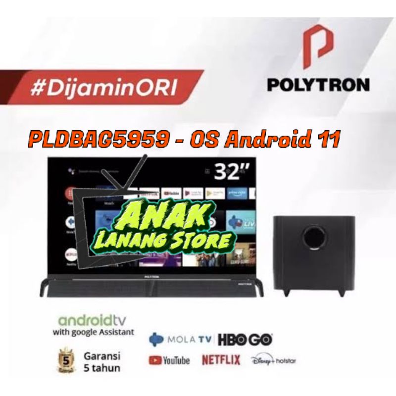 Jual POLYTRON ANDROID DIGITAL TV 32INCH PLD 32BAG5959 WITH SOUNDBAR NEW ...