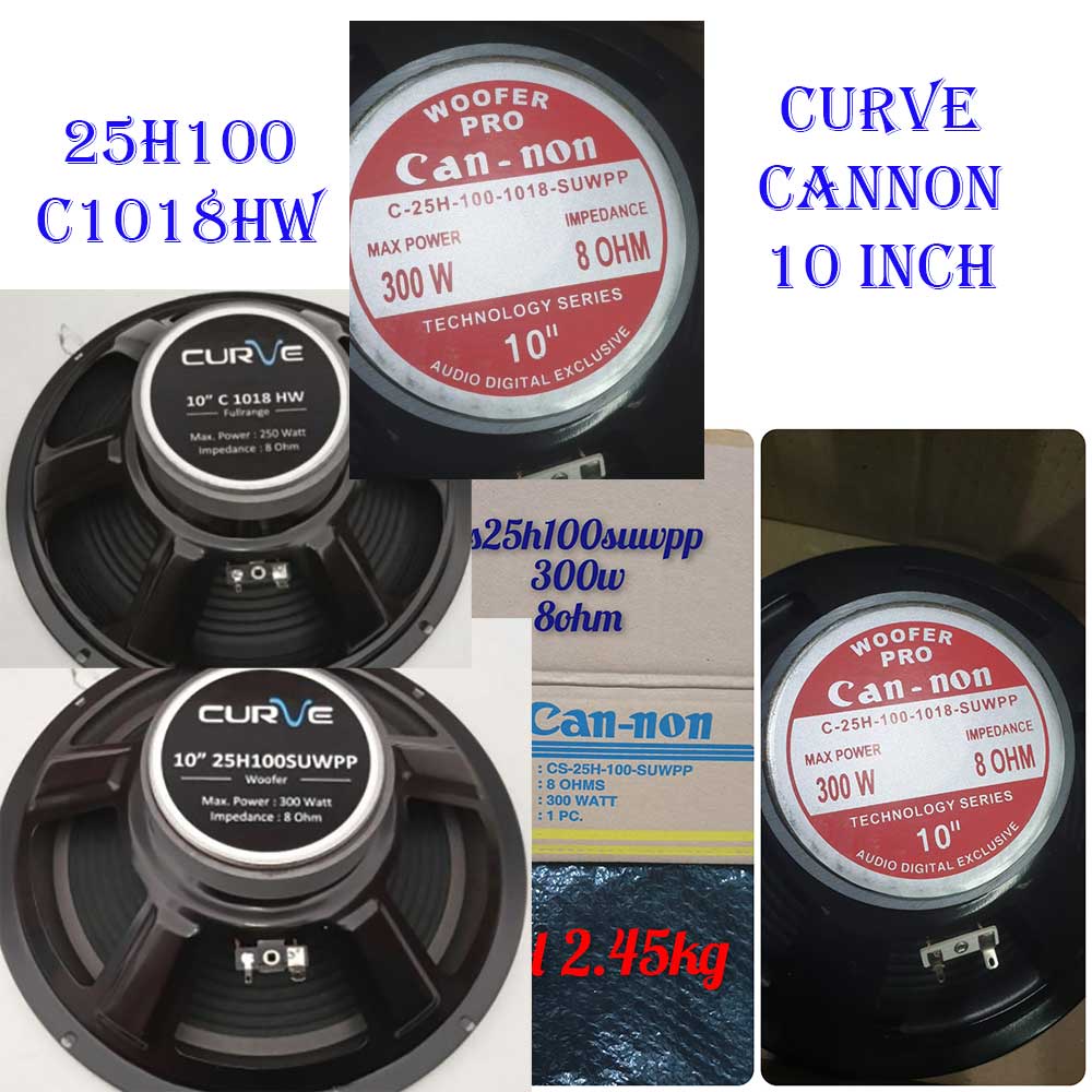 Jual speaker 10inch acr woofer curve 25h100 suwpp / C 1018 hw / cannon 25h100 can-non C1018 hw ...
