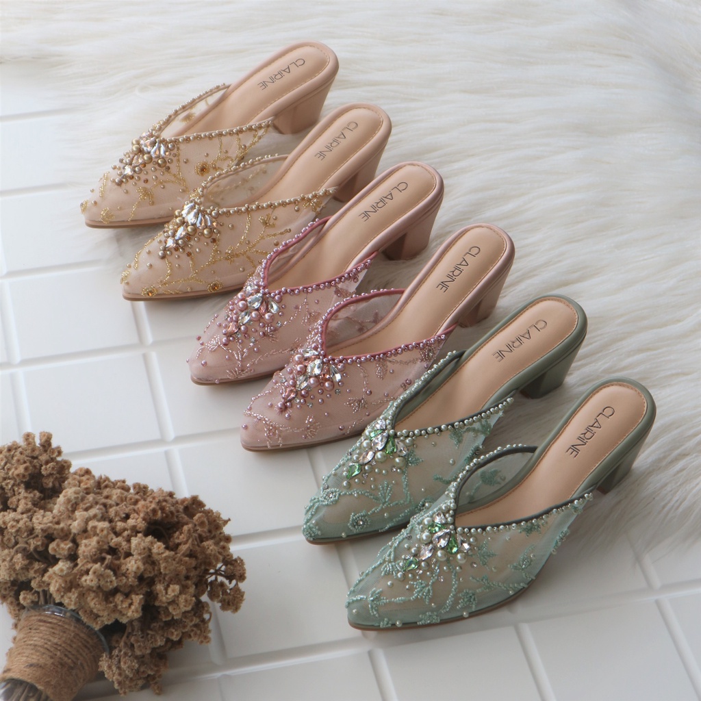 Jual CLAIRINE - ZIVA MULES | ( READYSTOCK ) Wedding Shoes Heels Pesta ...