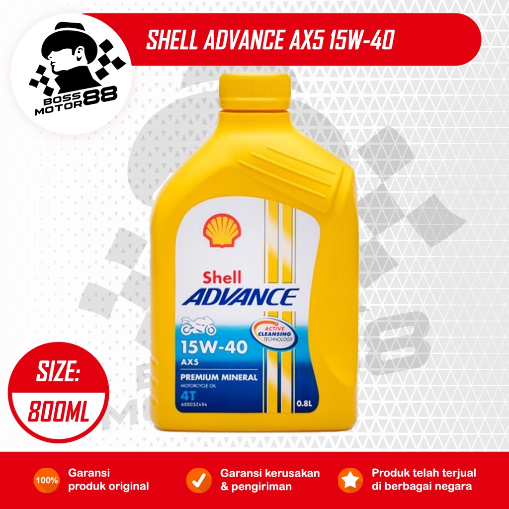 Jual Shell Advance 15W-40 AX5 0,8L - Oli Mesin Motor 4Tak Original ...
