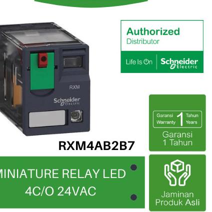 Jual SCHNEIDER RXM4AB2B7 - MINIATURE RELAY LED 4C/O 24VAC | Shopee ...
