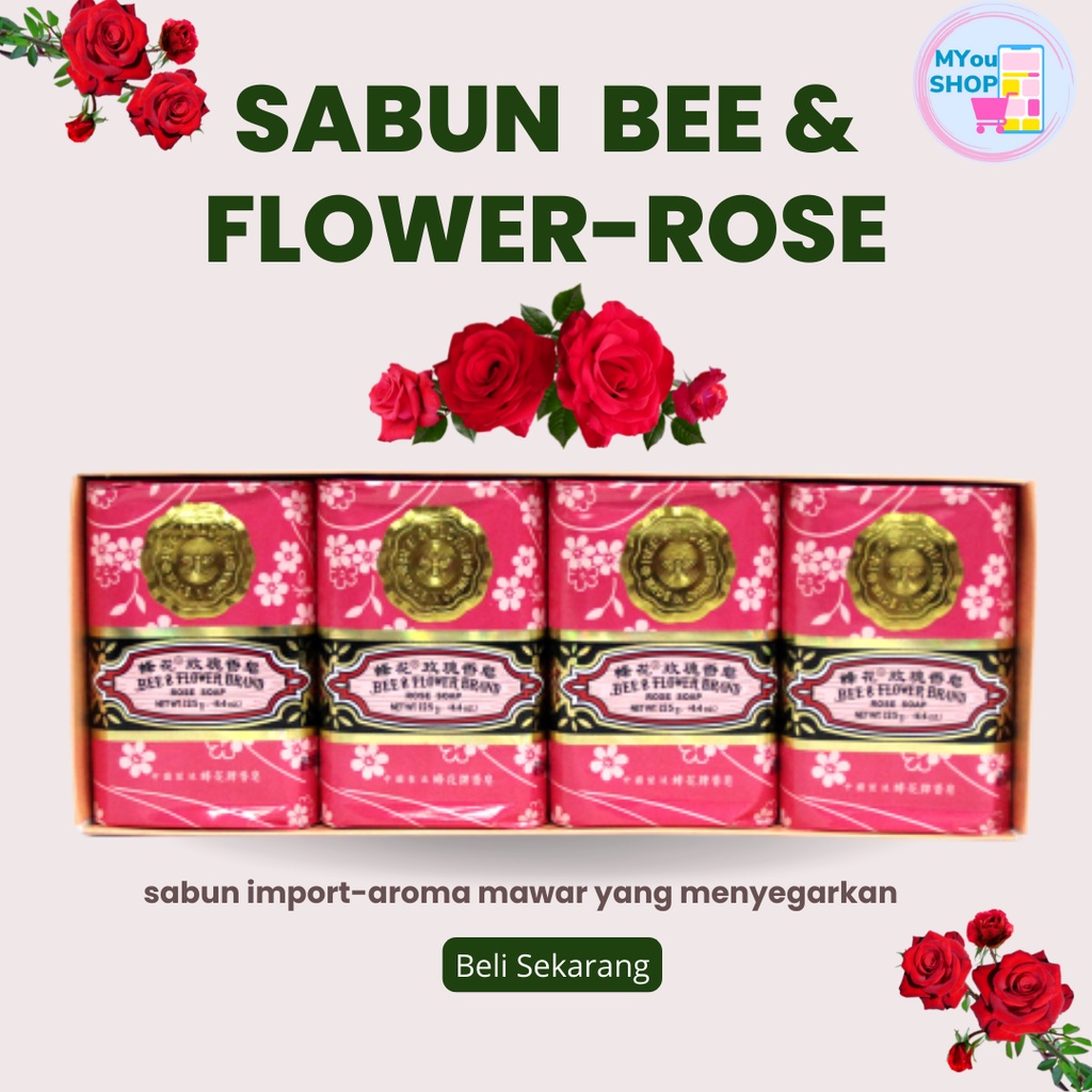 Jual Sabun Tawon Bee & Flower Import - Rose (4 pcs x 125 gr) | Aroma ...