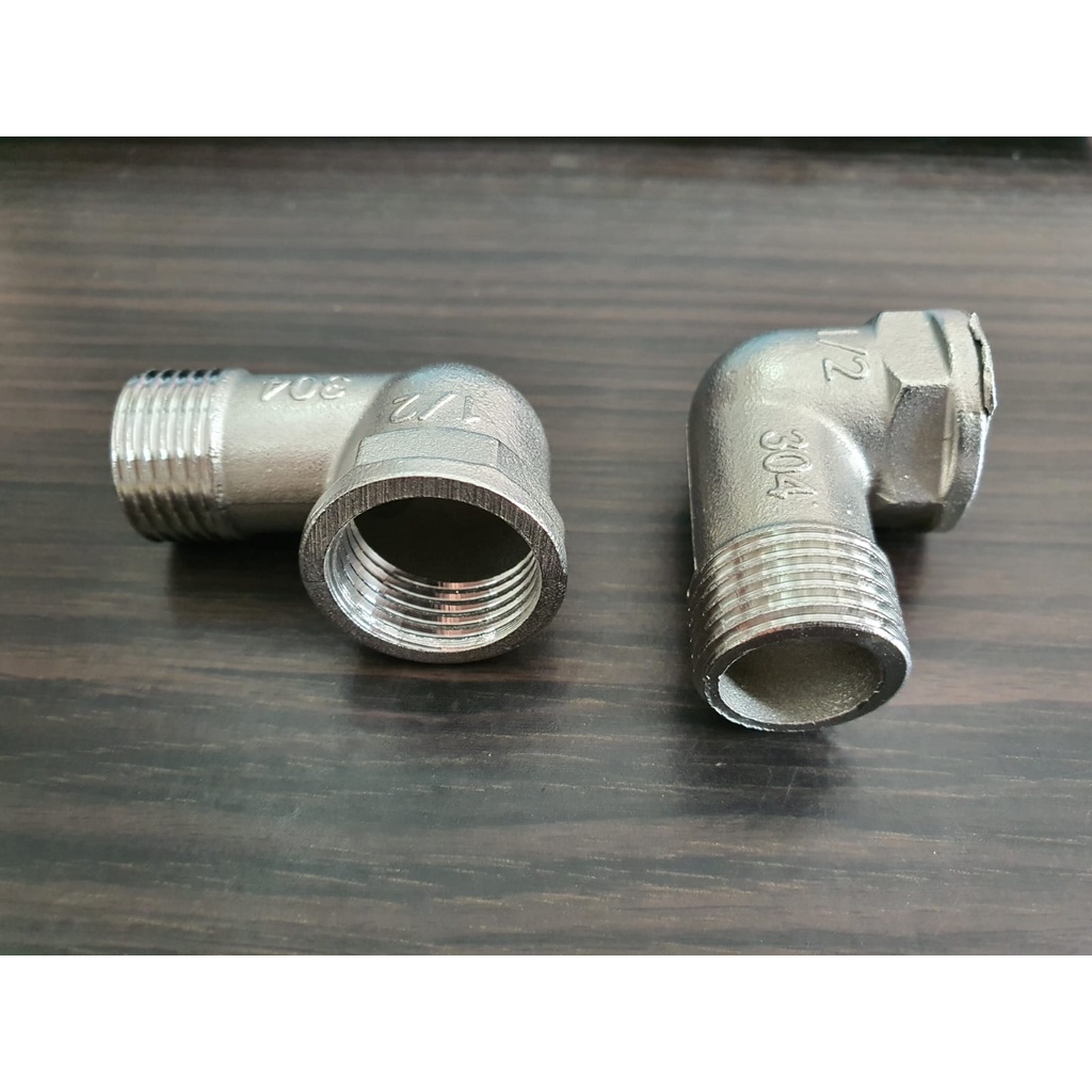 Jual KENEE KNEE DRAT LUAR DALAM STAINLESS 1/2" X 1/2" SAMBUNGAN FITTING PIPA NEPPLE NEPEL L ...