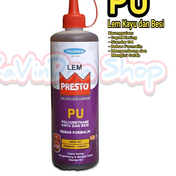 Jual Lem Presto PU Polyurethane untuk Kayu dan Besi 650 Gram | Shopee ...