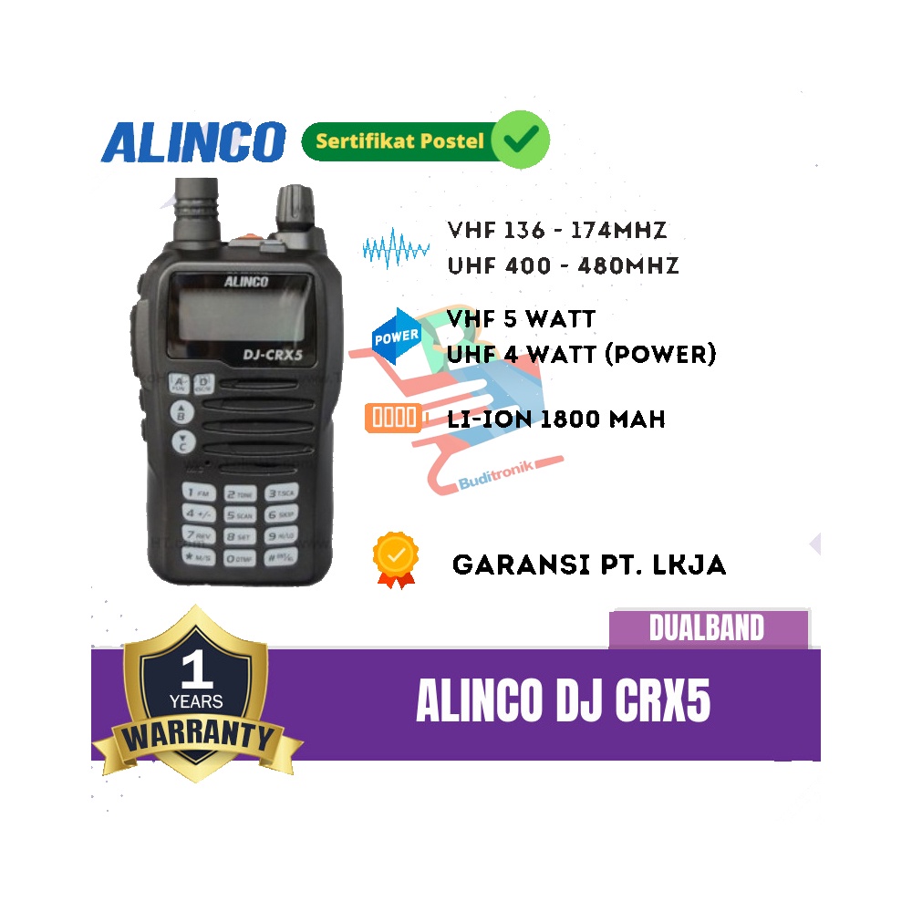 Jual Ht Alinco Dj-Crx5 / HT Dual Band Vhf Uhf / Original Resmi / Alinco DJ CRX5 DJ-CRX5 CRX 5 ...