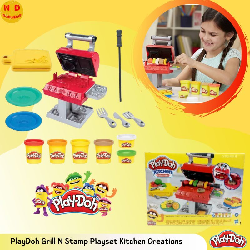 Jual PlayDoh Grill N Stamp Playset Kitchen Creations BBQ Original ...