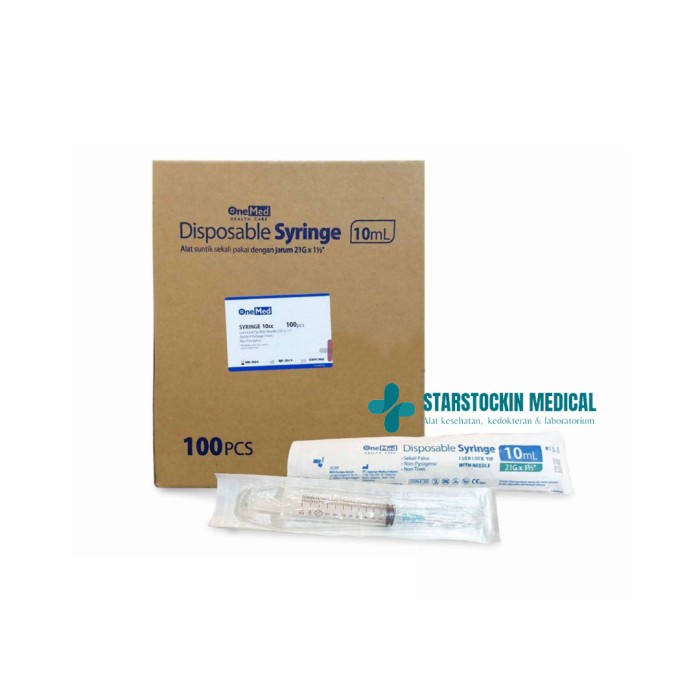 Jual Spoit 10 cc ml Onemed Disposable Syringe Box Isi 100 pcs | Shopee ...
