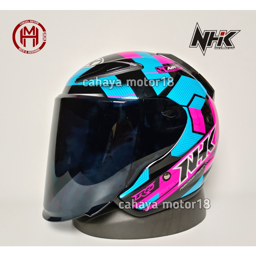 Jual Helm Nhk r6 motif cube pink|HALF FACE NHK | Shopee Indonesia