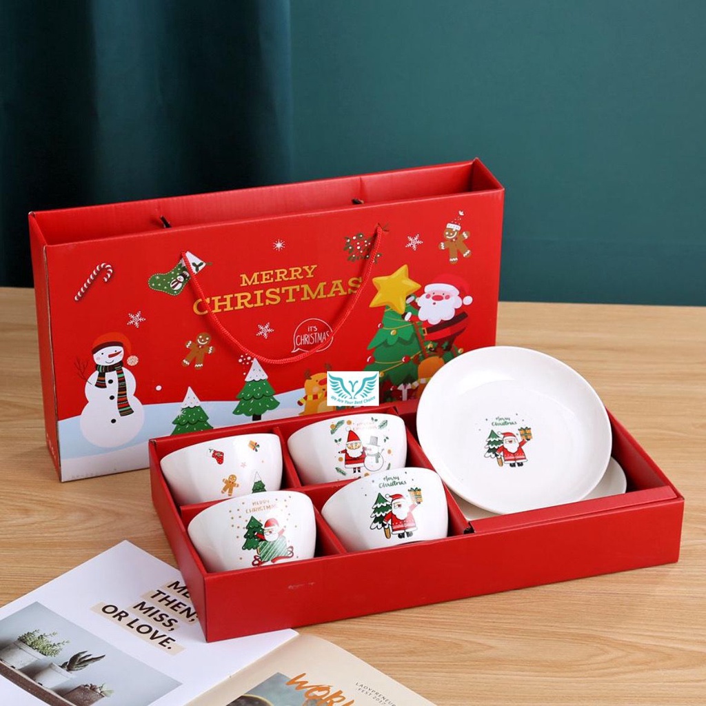 Jual Christmas Gift Bowl Plate set Paket Hadiah Natal 2 mangkok 2 ...