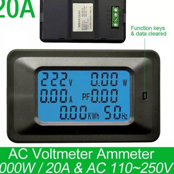 Jual Sale AC WATTMETER 220v 220volt 20A 100A watt meter voltmeter ...