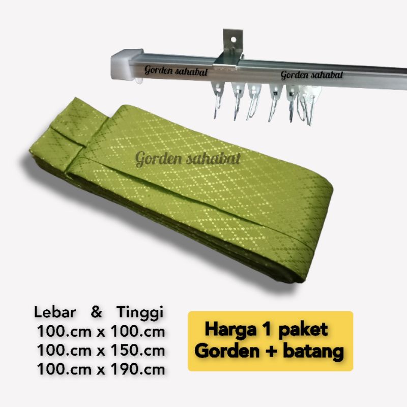 Jual gorden 1 set lengkap | gorden 1 paket sama besinya | gorden polos ...