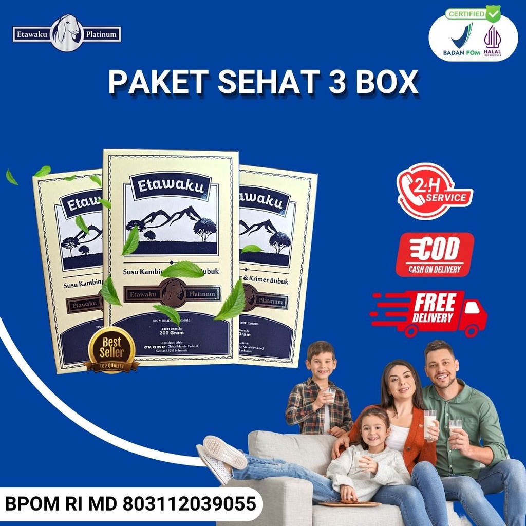 Jual ETAWAKU PLATINUM - PAKET SEHAT 3 BOX Susu Kambing Solusi Masalah Pernapasan Pernafasan Asma ...