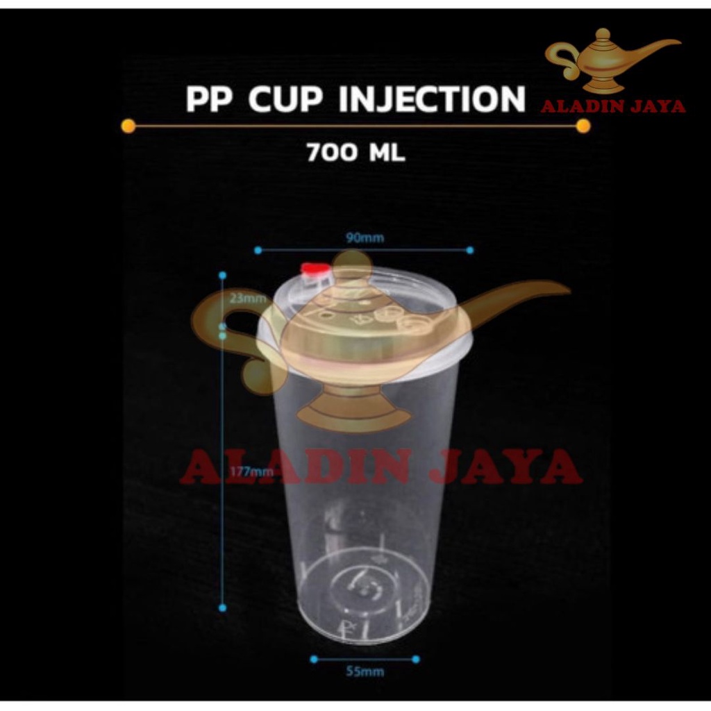 Jual Cup PP/Cup Injection/Cup Plastic Tebal ukuran 24oz/700ml (isi 25pcs) | Shopee Indonesia