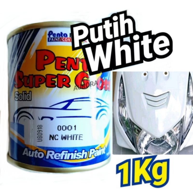 Jual Cat Penta Super Gloss NC White Gloss 1Kg Putih Solid Mengkilap ...