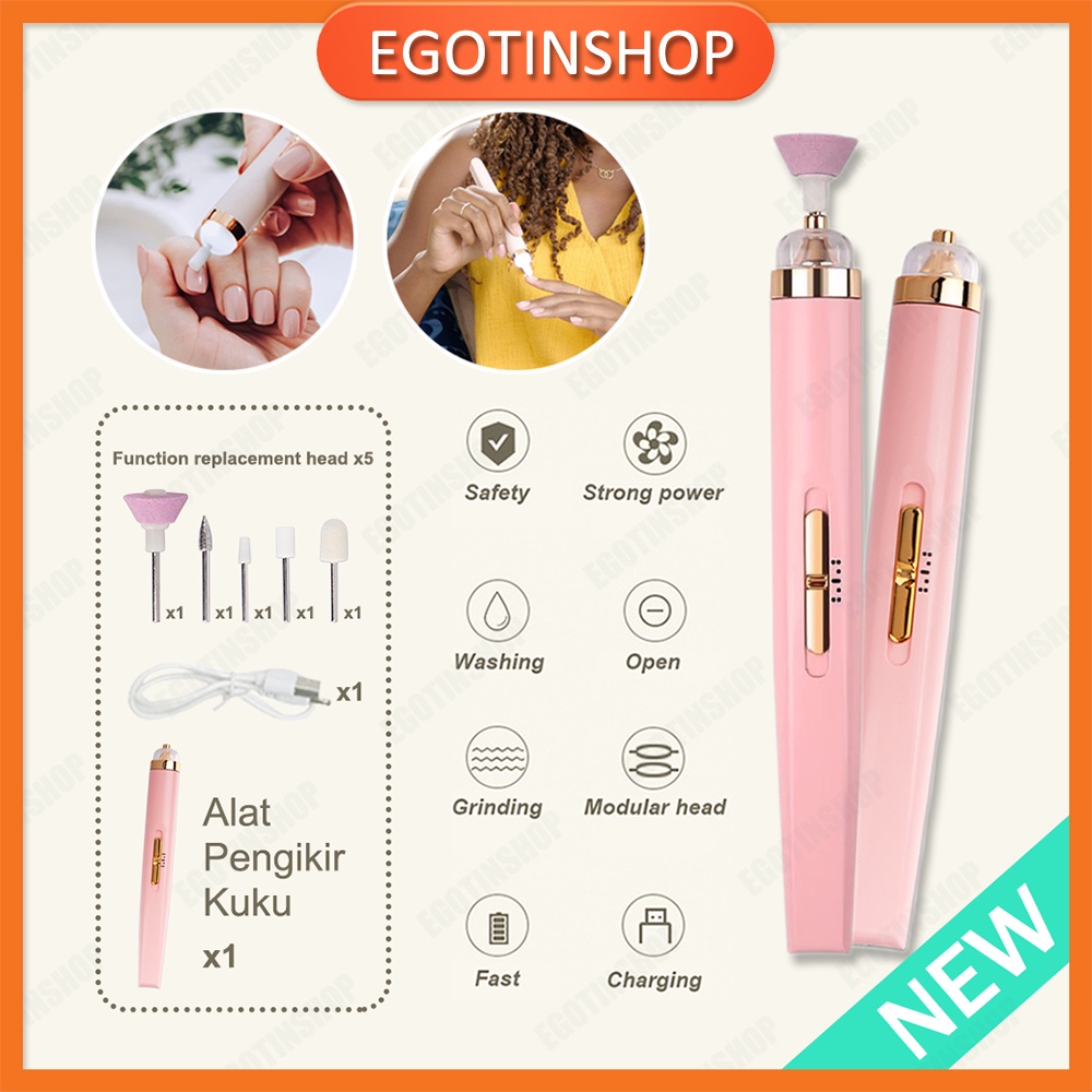 Jual 5 In 1 Alat Pengikir Kuku Set Manikur Kikir Kuku dengan Lampu LED ...