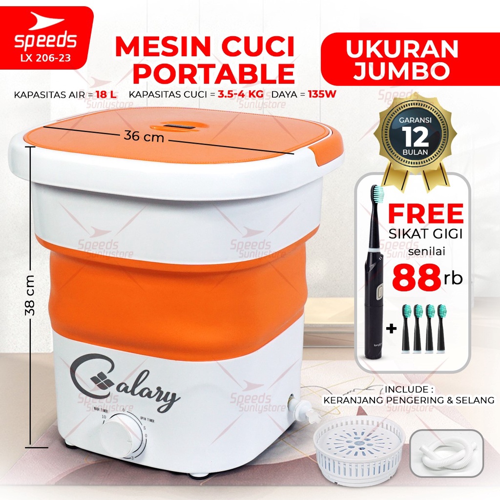 Jual SPEEDS Mesin Cuci Mini Portable Mesin Cuci Kecil Lipat Washing ...