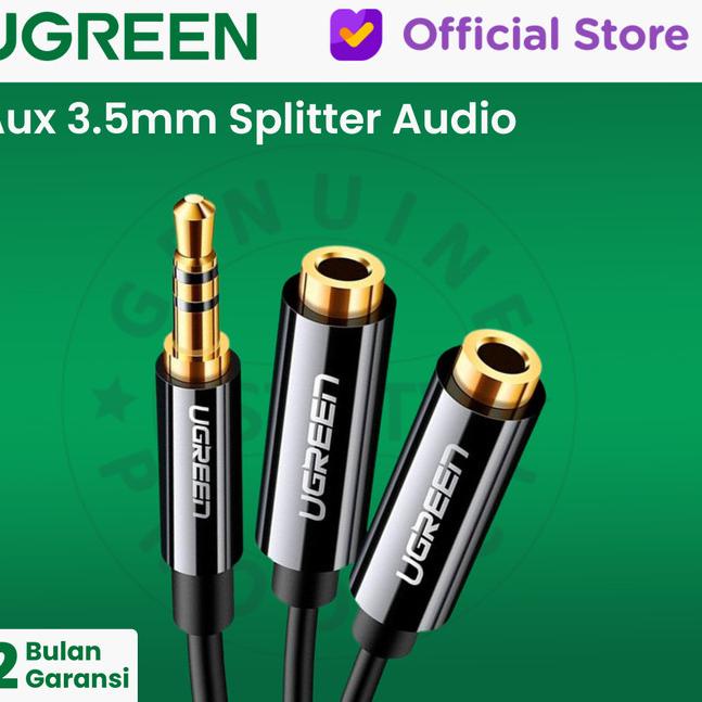 Jual UGREEN Splitter Aux Audio 3.5mm to Dual Audio - AV134 - TPE ...