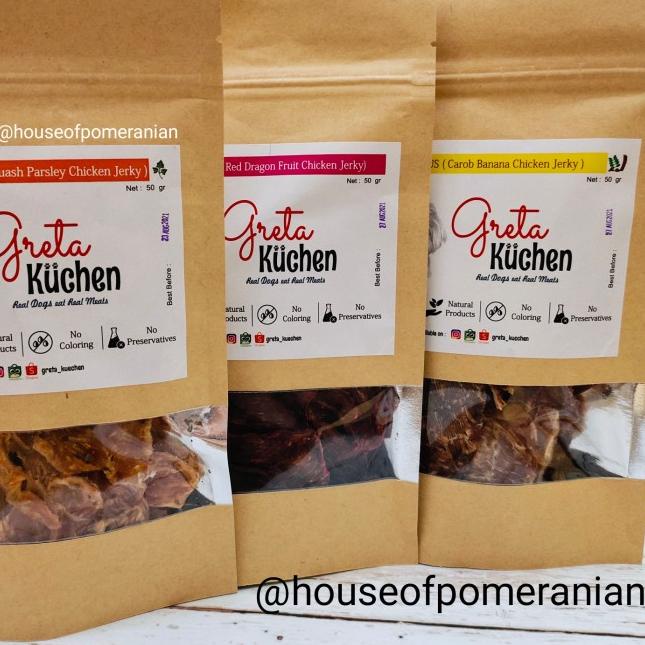 Jual greta kuchen snack anjing jerky chicken beef pork dog food treats ...